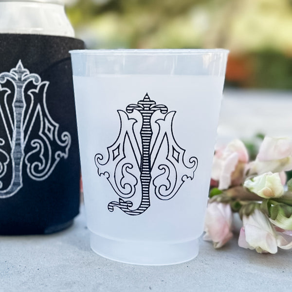 Interlocking Black Ink Monogram Cups Gb Design House