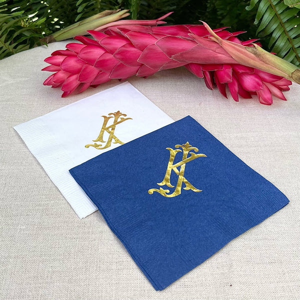 Custom Monogrammed 3ply Napkins Gb Design House