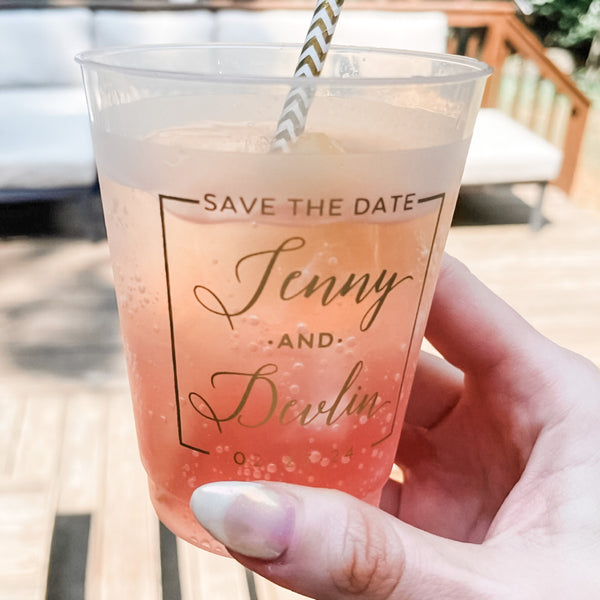 Save The Date Shatterproof Cups - GB Design House