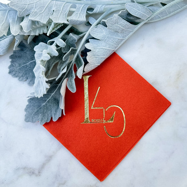 Corporate Logo Linen-Like Beverage Napkins - GB Design House