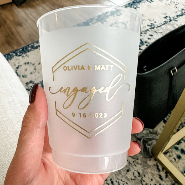 Custom Engaged Shatterproof Cups - GB Design House