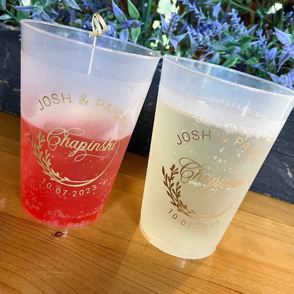 Shatterproof Floral Circle Monogrammed Cups - GB Design House