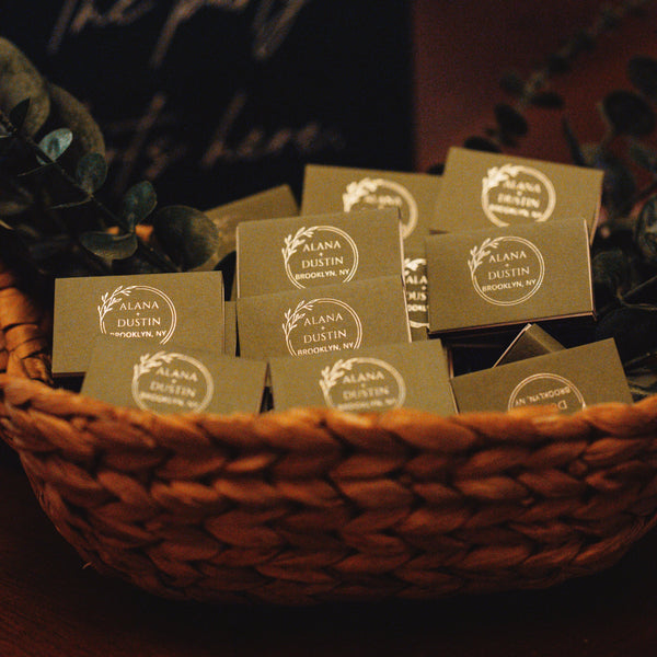 Circle Monogrammed Wedding Matchbox - GB Design House