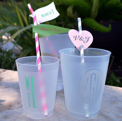 Personalized Party Straw Tags with Straws - GB Design House