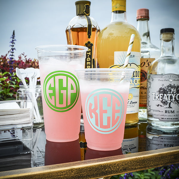 Monogram Soft Party Plastic Cups - GB Design House