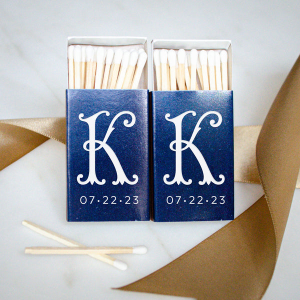 Elegant Monogrammed Matches - GB Design House