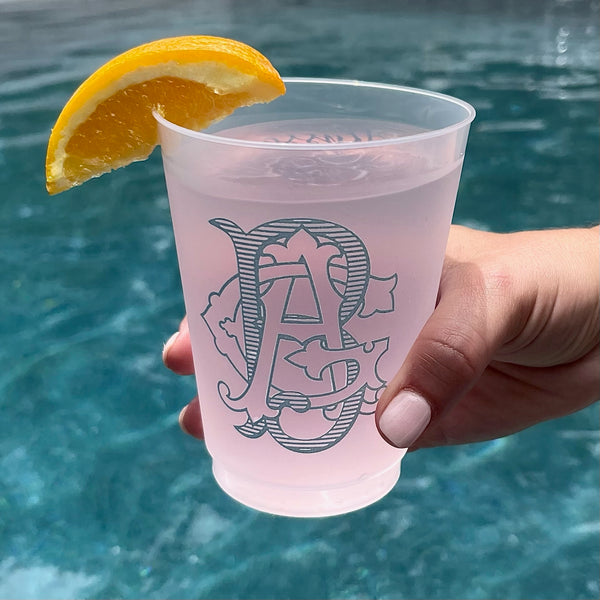 Colorful Monogrammed Shatterproof Cups - GB Design House
