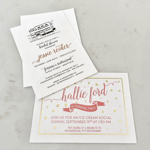 Custom Full Color Foil Invitations - GB Design House