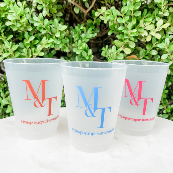 Block Font Initialed Shatterproof Cups - GB Design House
