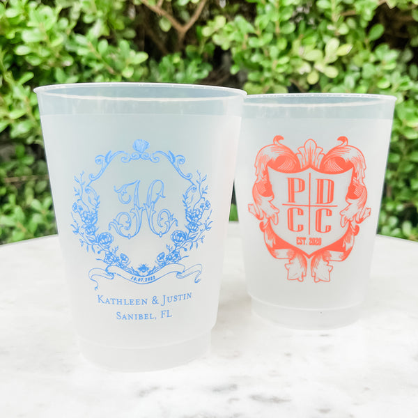 Colorful Ink Monogrammed Shatterproof Cups - GB Design House