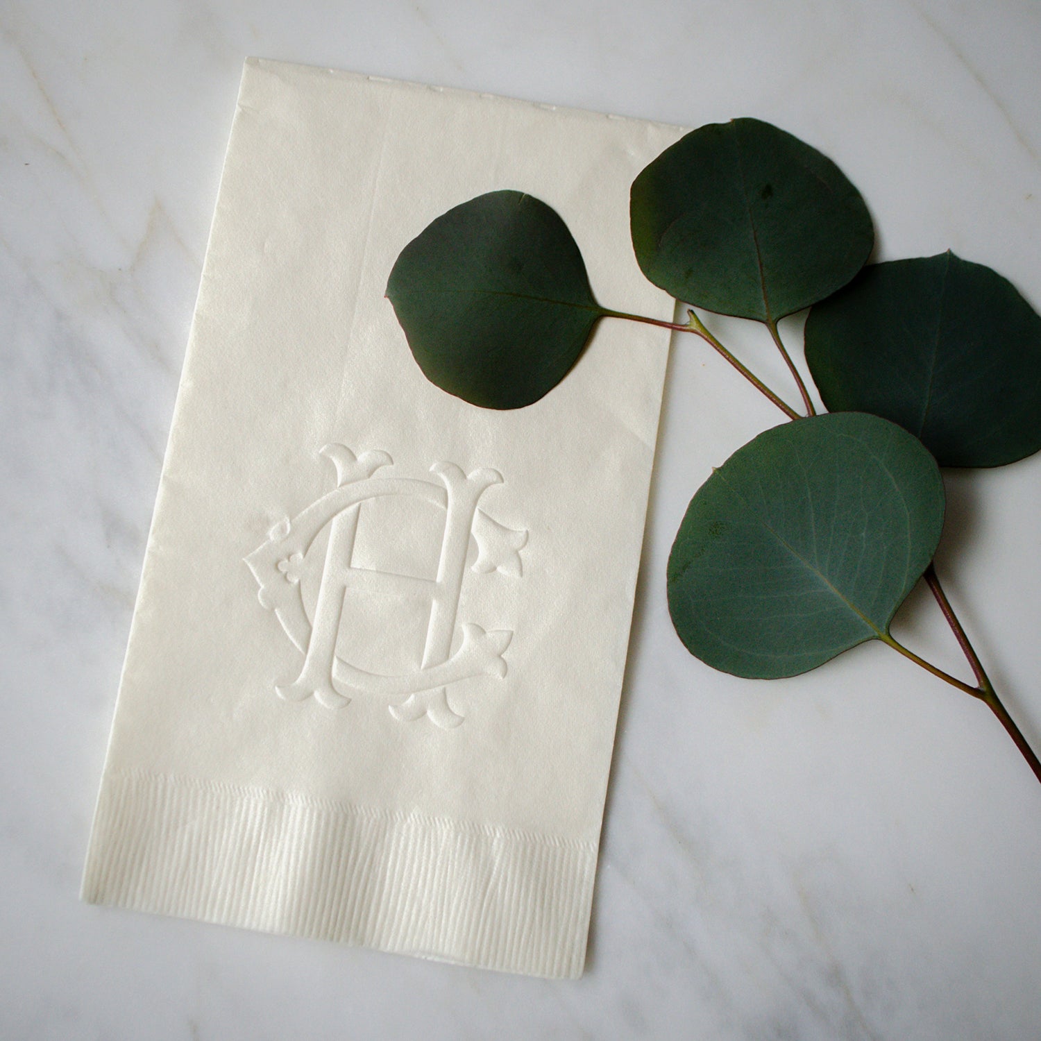 Embossed Personalized Cocktail Size Party Napkins - GB Design House