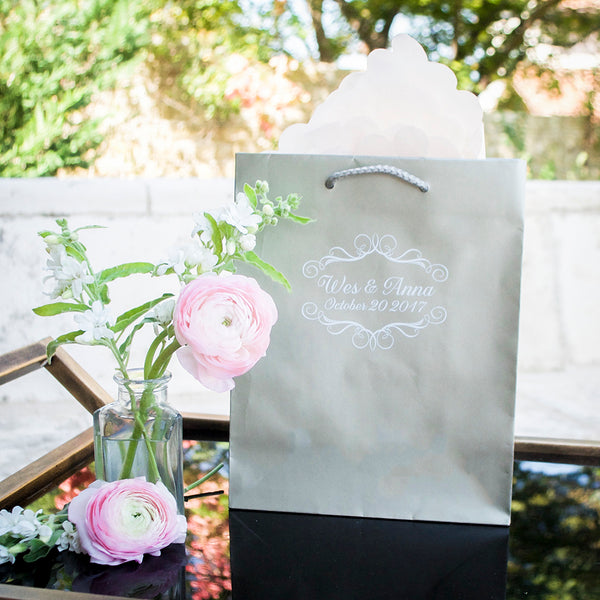 Custom Flourish Wedding Welcome Bags - GB Design House