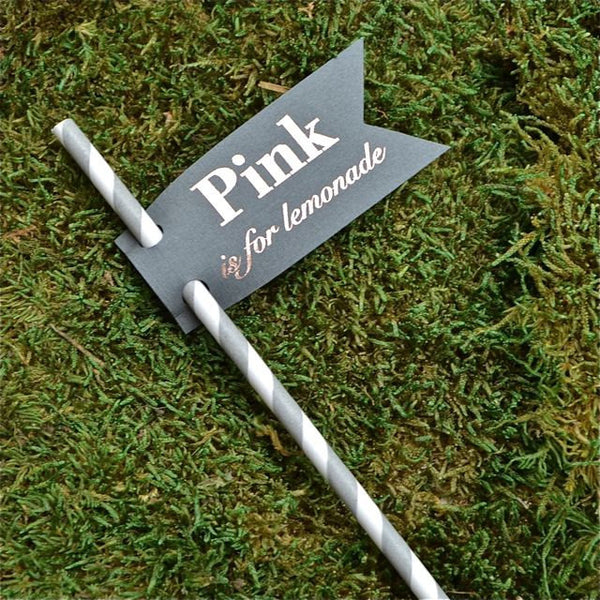 Personalized Party Straw Tags with Straws - GB Design House