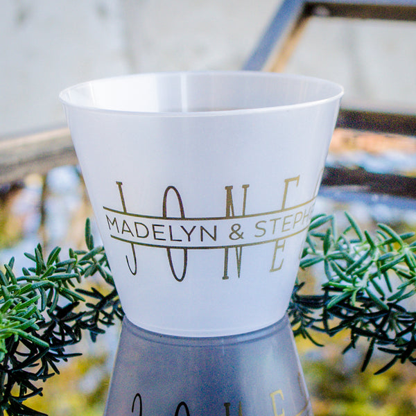 Custom Colored Split Monogram Hard Plastic Cup - GB Design House