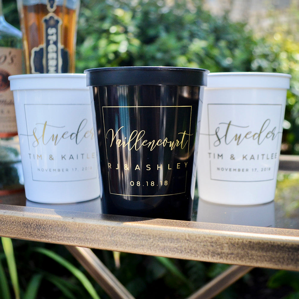 Custom Wedding Reception Stadium Cups - GB Design House