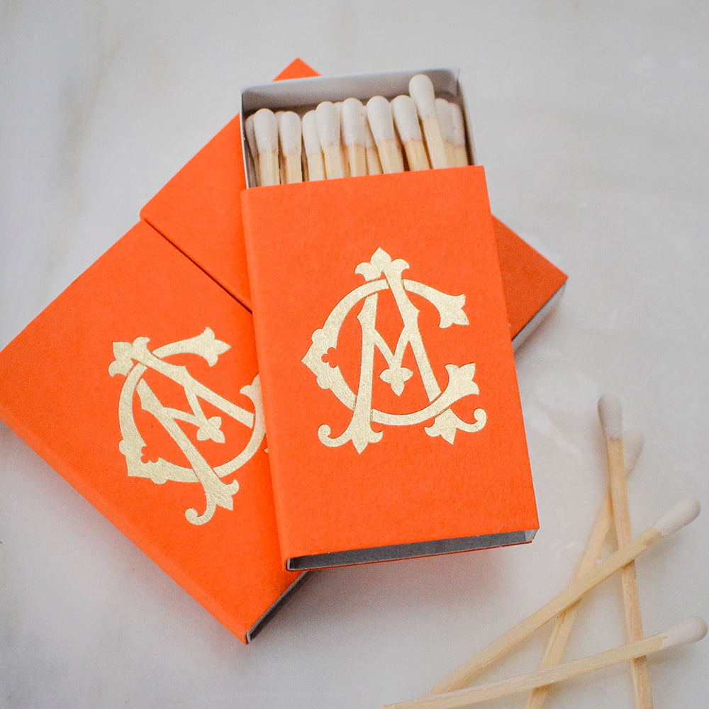 Interlocking Monogram Wedding Matches - GB Design House
