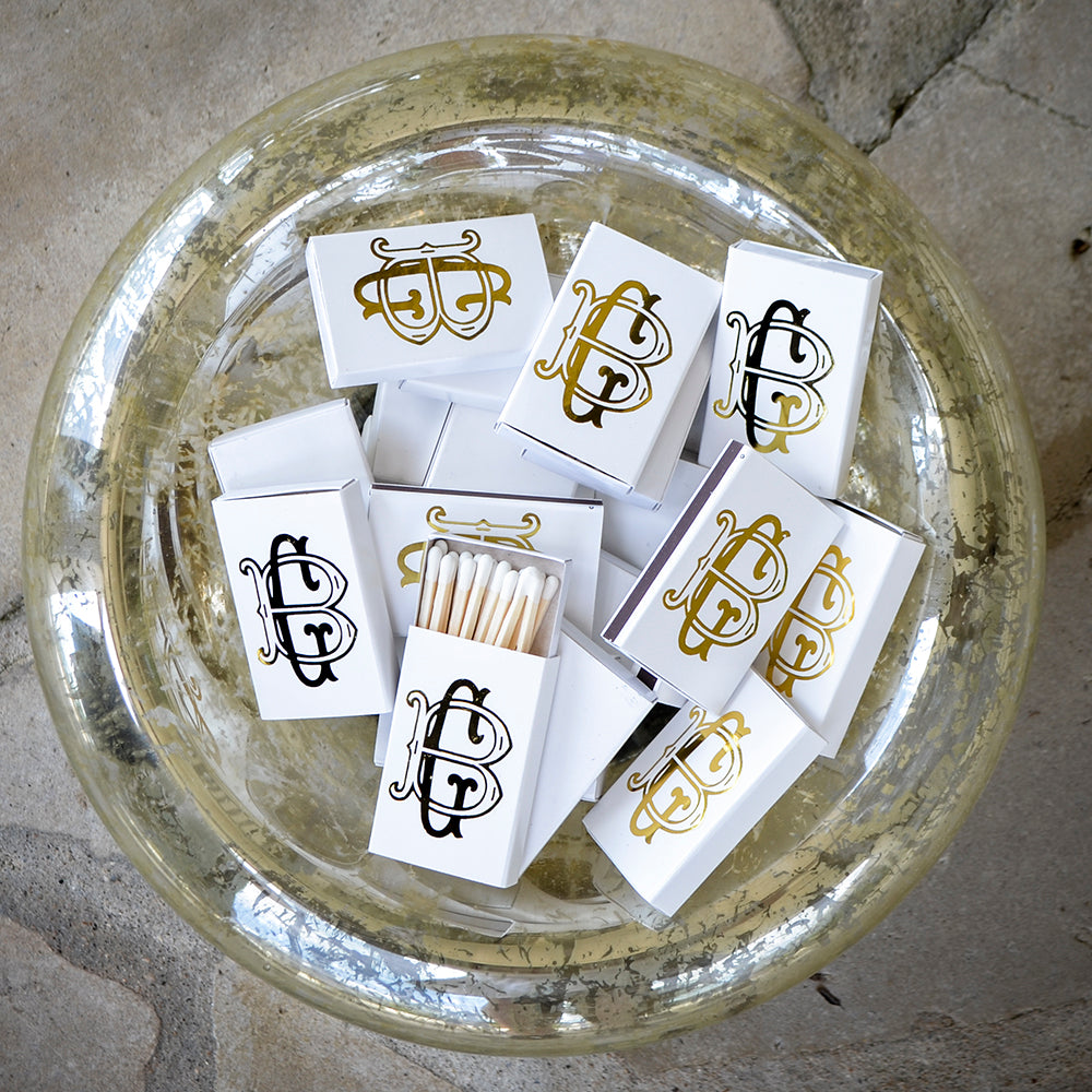 Interlocking Monogram Wedding Matches - GB Design House