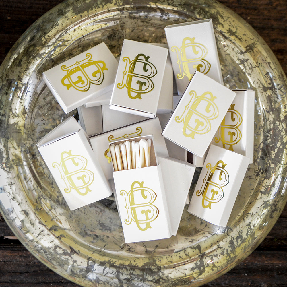 Interlocking Monogram Wedding Matches - GB Design House