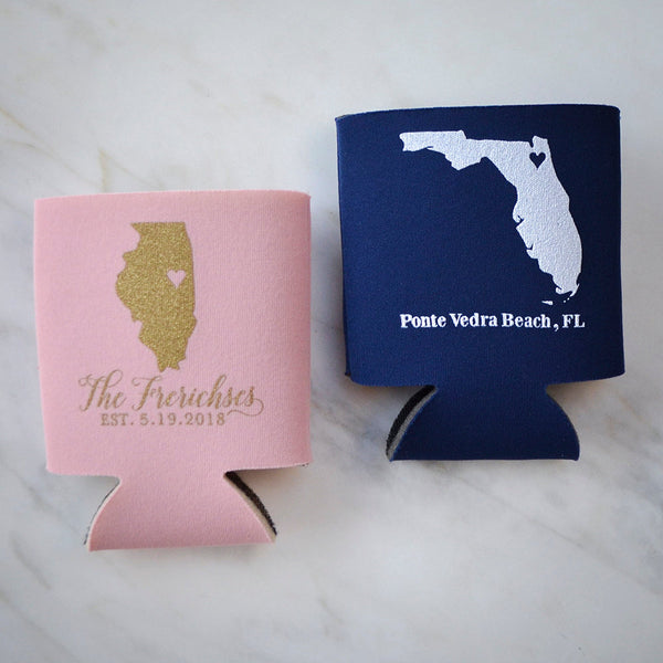 Custom State Outline Can Coolers - GB Design House