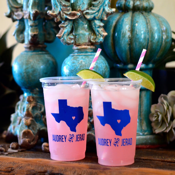 Custom Texas State Soft Plastic Cups - GB Design House