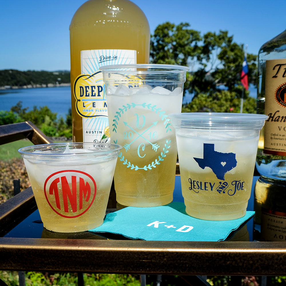 Monogram Soft Party Plastic Cups - GB Design House